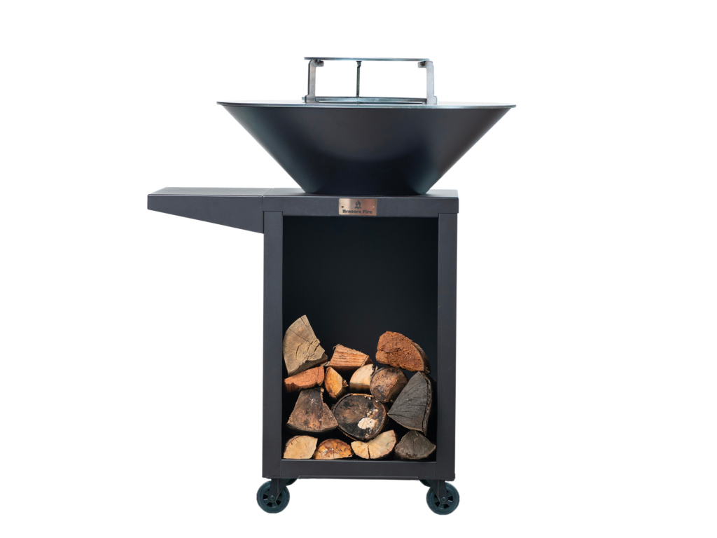 BRASERO FIRE BLACK L 500 avec roulettes - Porte SAS 100% français